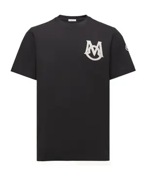 Moncler Monogram Cotton T-shirt - Black