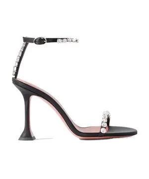 Amina Muaddi Gigi Crystal-embellished Heeled Sandals - Black