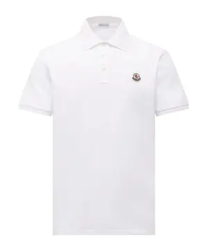Moncler Logo Patch Short-sleeved Polo Shirt - White