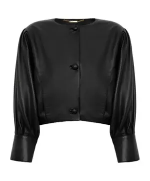 Chloé Collarless Cropped Jacket - Black