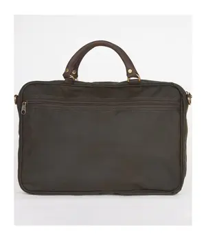 Barbour Foldover Logo Embossed Briefcase