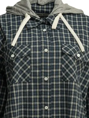 Miu Miu Check-pattern Hooded Shirt