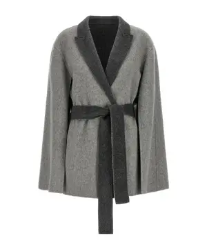 Alberta Ferretti Shawl-style Wool Coat