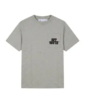 Off-White Logo Detailed Crewneck T-shirt - Gray
