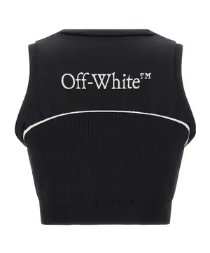 Off-White Crewneck Sports Vest With Contrasting Logo