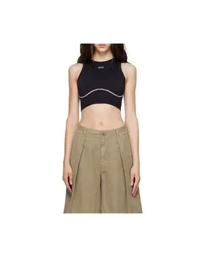 Off-White Crewneck Sports Vest With Contrasting Logo
