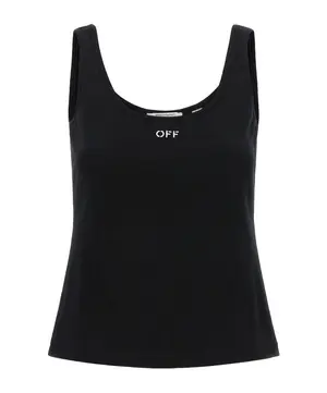Off-White Off Stamp" Ribbed Tank Top - Black