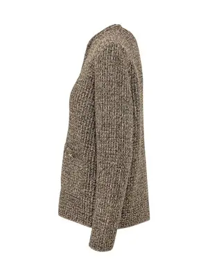 Fabiana Filippi Sequined Zip-up Tweed Jacket - Ebony