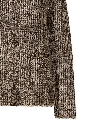 Fabiana Filippi Sequined Zip-up Tweed Jacket - Ebony
