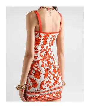 Dolce & Gabbana Majolica-print Charmeuse Dress