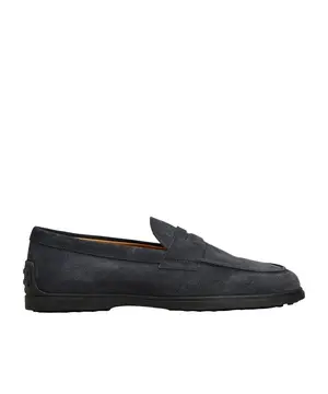TOD'S Suede Slip-on Loafers - Blue