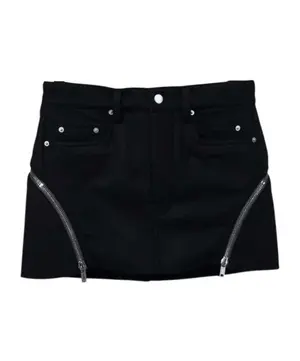 Rick Owens Zip Detail Denim Skirt - Black
