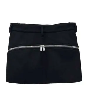 Rick Owens Zip Detail Denim Skirt - Black