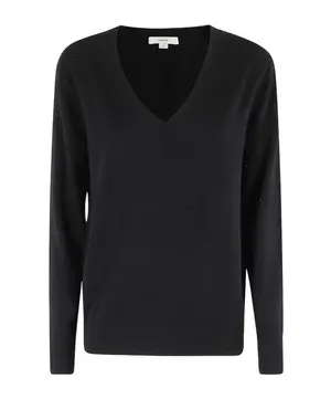 Vince Weekend Long Sleeved V-neck Jumper - Black