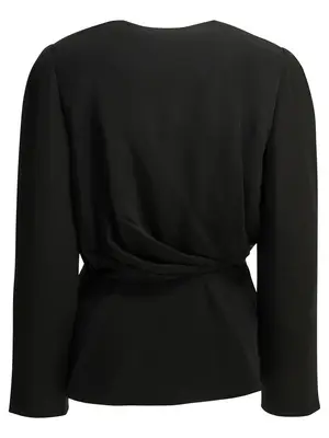 Chloé Draped Peplum Top With V-neck And Ring Detail
