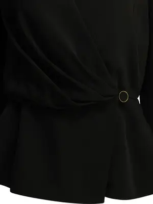Chloé Draped Peplum Top With V-neck And Ring Detail