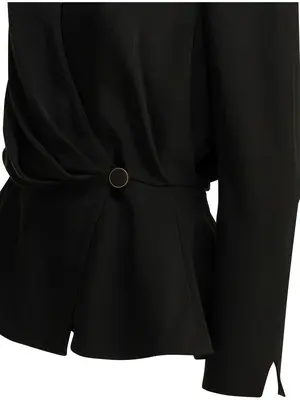 Chloé Draped Peplum Top With V-neck And Ring Detail