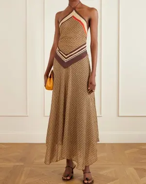 SIR. Halter Neck Printed Scarf Top