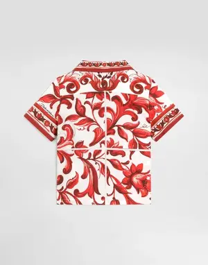 Dolce & Gabbana Majolica Print Short Sleeve Shirt