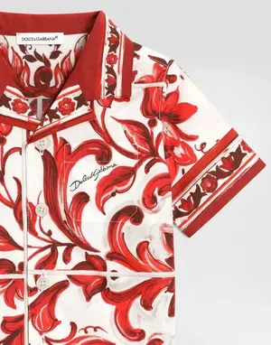 Dolce & Gabbana Majolica Print Short Sleeve Shirt