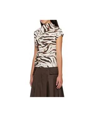 GANNI Draped Open-back Top - Egret