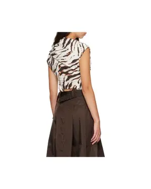 GANNI Draped Open-back Top - Egret