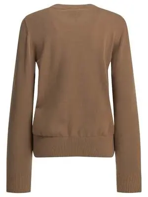 GANNI Crewneck Jumper With Cherry Graphic - Brown