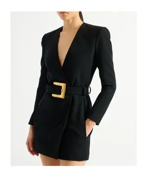 Balmain Belted Grain De Poudre Blazer