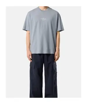 Stone Island Logo Printed Crewneck T-shirt