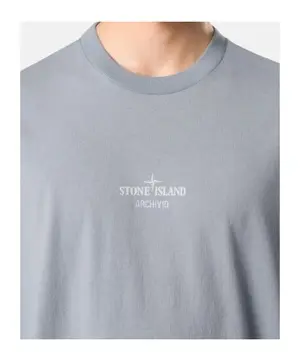 Stone Island Logo Printed Crewneck T-shirt