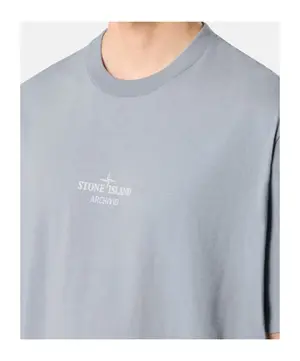 Stone Island Logo Printed Crewneck T-shirt