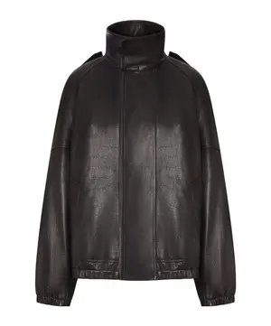 Saint Laurent Long-sleeved Leather Jacket - Black