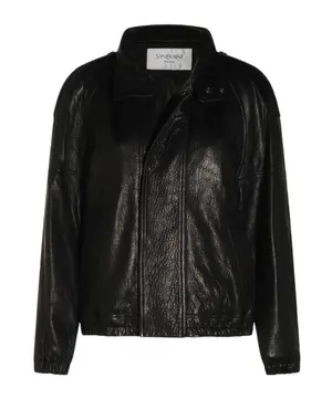 Saint Laurent High Neck Leather Jacket