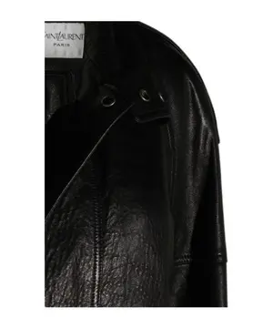 Saint Laurent High Neck Leather Jacket