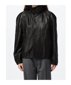 Saint Laurent High Neck Leather Jacket