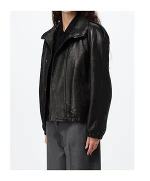 Saint Laurent High Neck Leather Jacket