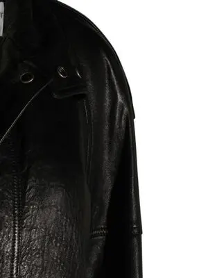 Saint Laurent High Neck Leather Jacket