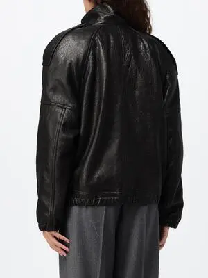 Saint Laurent High Neck Leather Jacket