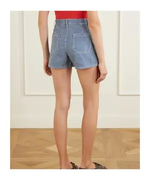 NILI LOTAN Harley Striped Denim Shorts