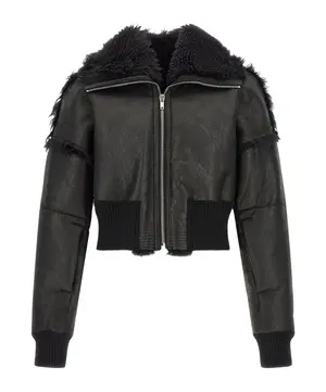 Rick Owens Flight Jkt Cropped' Bomber Jacket - Black