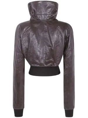 Rick Owens Long-sleeved Leather Jacket