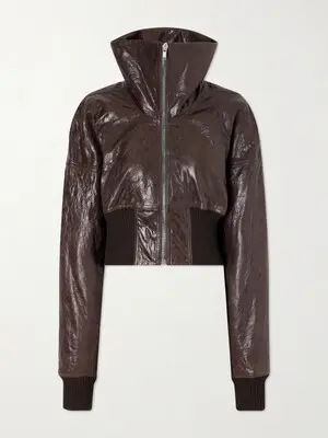 Rick Owens Cropped Zip-up Bomber Jacket - Black