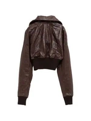 Rick Owens Cropped Zip-up Bomber Jacket - Black