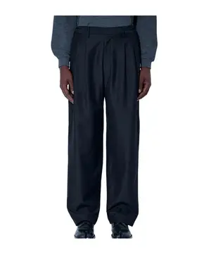 SSSTEIN Pleated Wide-leg Trousers - Black