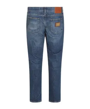 Dolce & Gabbana Logo Plaque Slim Fit Jeans