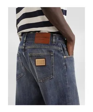 Dolce & Gabbana Logo Plaque Slim Fit Jeans