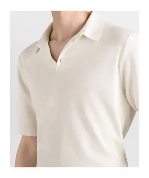Dolce & Gabbana Polo Shirt In Fine-gauge Silk - White