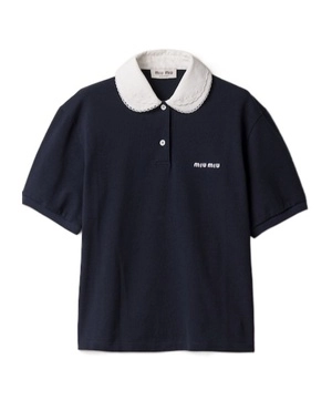 MIU MIU Miu Miu Short-Sleeve Piqué Polo Shirt