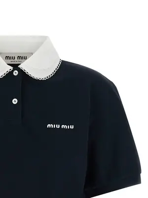 Miu Miu Short-sleeve Piqué Polo Shirt