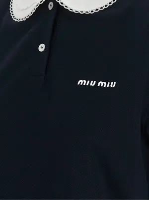 Miu Miu Short-sleeve Piqué Polo Shirt